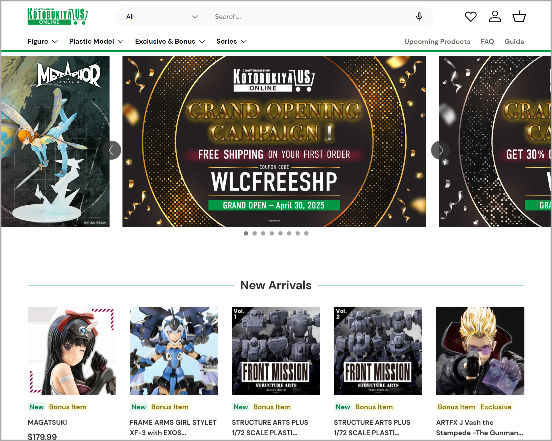 The grand opening of “KOTOBUKIYA US ONLINE,” the official e-commerce site for North America by ...